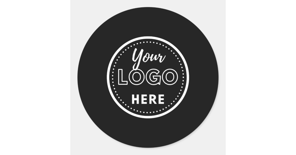 Professional Branding Minimalist Black Promo Logo Classic Round Sticker ...