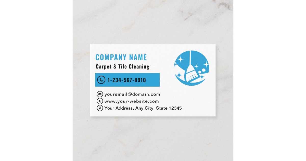 Professional Carpet & Tile Cleaning Logo Business Card | Zazzle