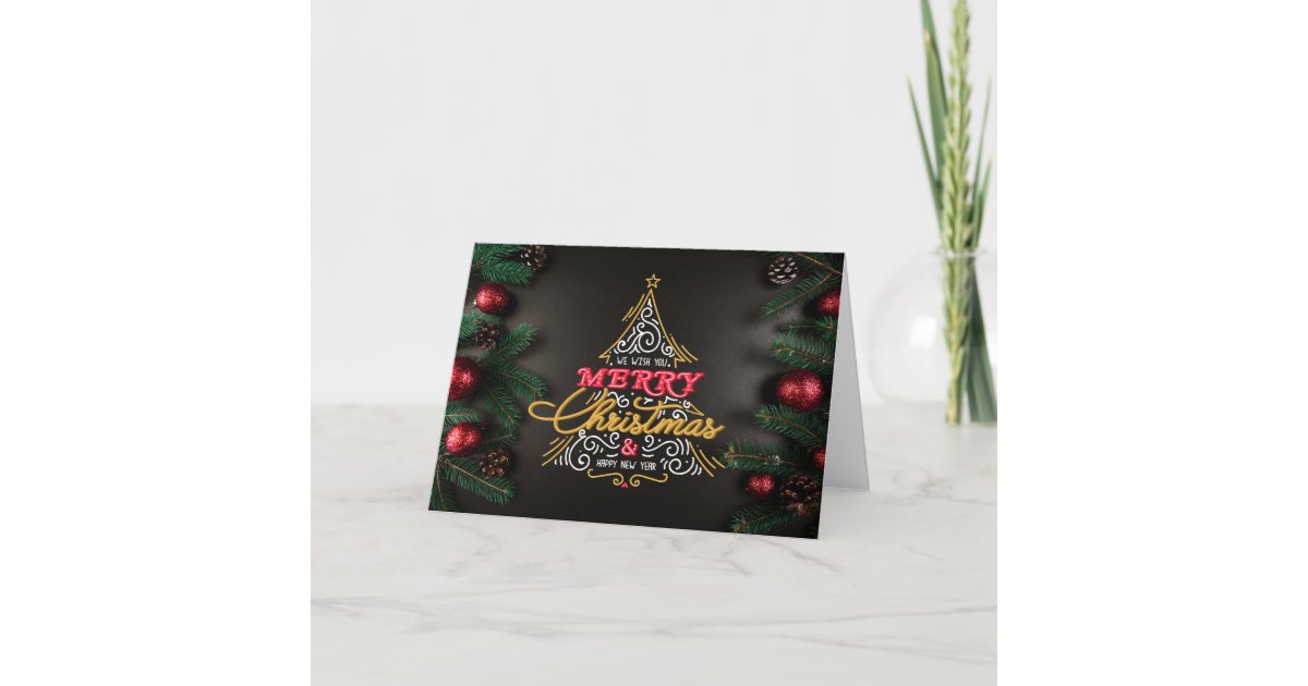 Professional Christmas Greetings Holiday Card | Zazzle.co.uk