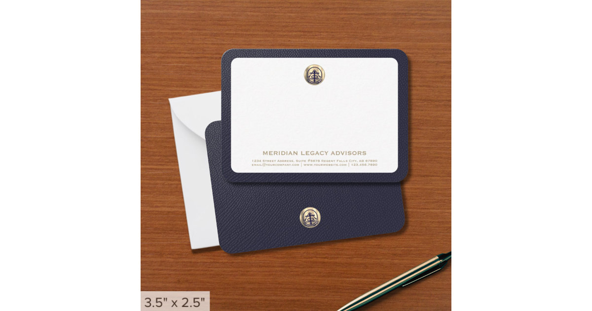 Professional Classic Logo Business Note Card | Zazzle