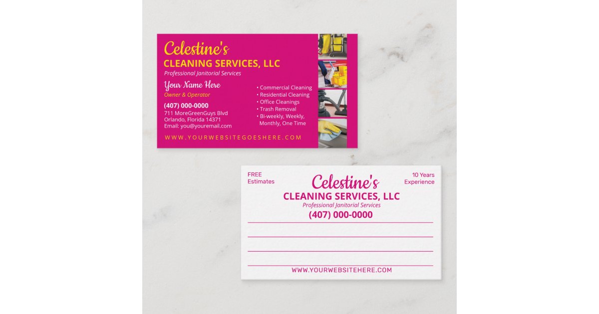 Professional Cleaning/Janitorial Housekeeping Serv Business Card | Zazzle