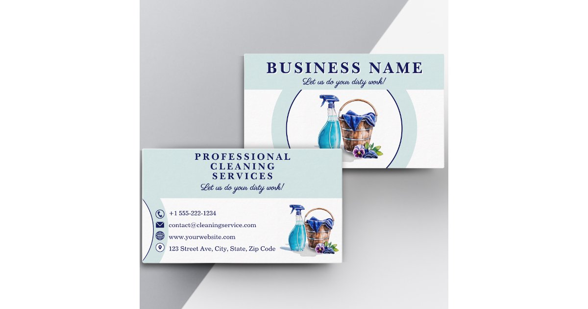 Professional cleaning service with slogan business card | Zazzle