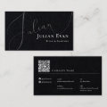 Professional Cursive Script Black Business Card | Zazzle