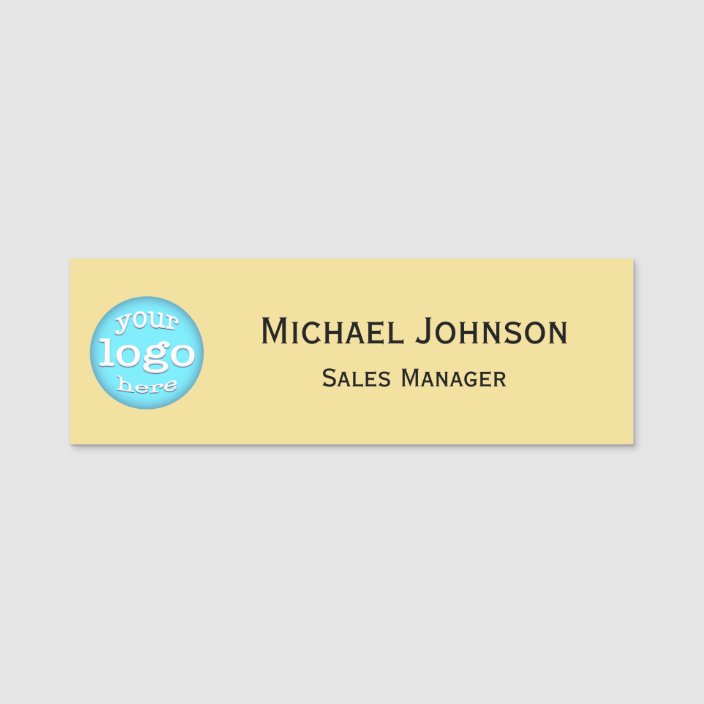 Professional Custom Business Logo Modern Employee Name Tag | Zazzle.co.uk