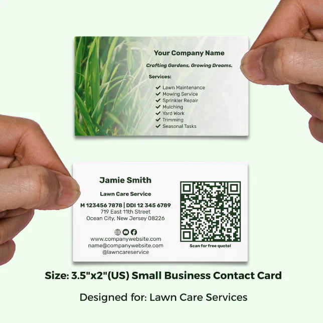 Professional Custom Photo with QR Code Landscape Business Card | Zazzle