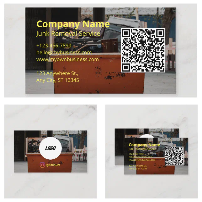 Professional Design Junk Removal Logo Business Card | Zazzle