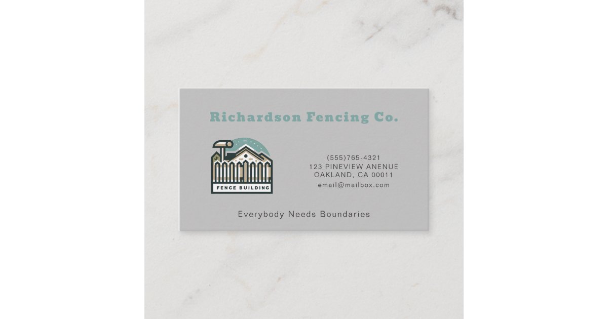 Professional Fence Company Fencing Service Business Card | Zazzle