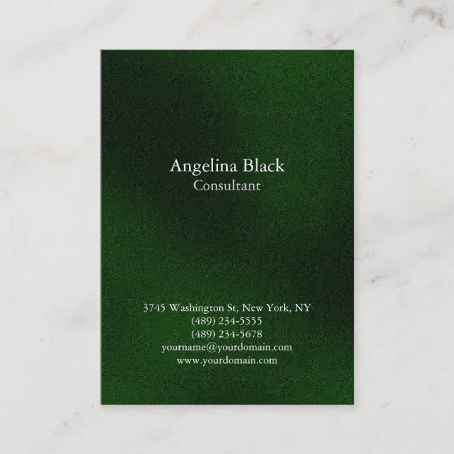 Professional Green Colour Background Unique Business Card | Zazzle
