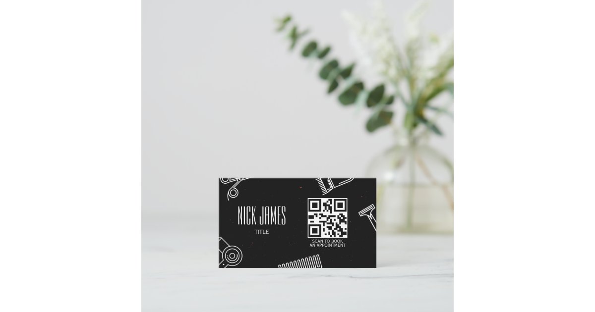 Professional hair salon QR code scan to book Business Card | Zazzle