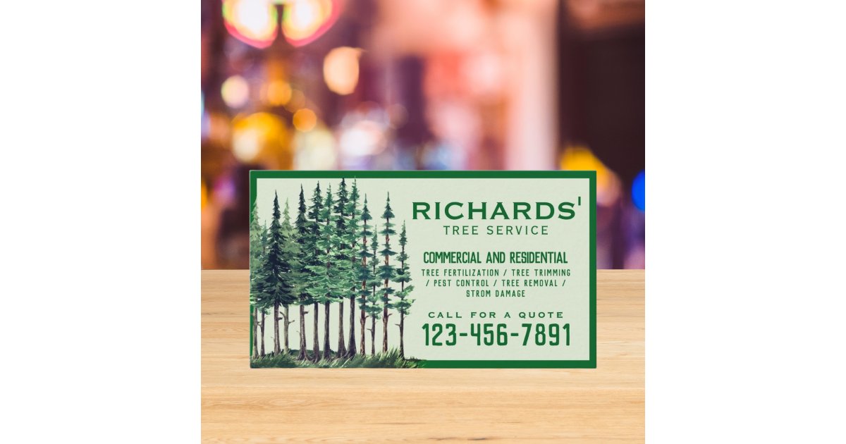 Professional Landscape Tree Service Business Card | Zazzle