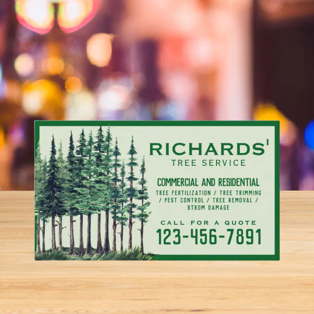 Professional Landscape Tree Service Business Card | Zazzle
