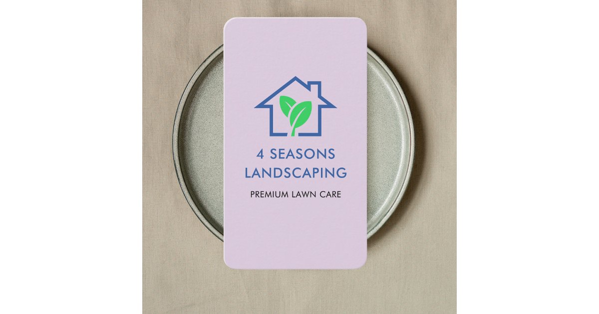 Professional Landscaping Lawn Care Logo Qr Code Business Card | Zazzle