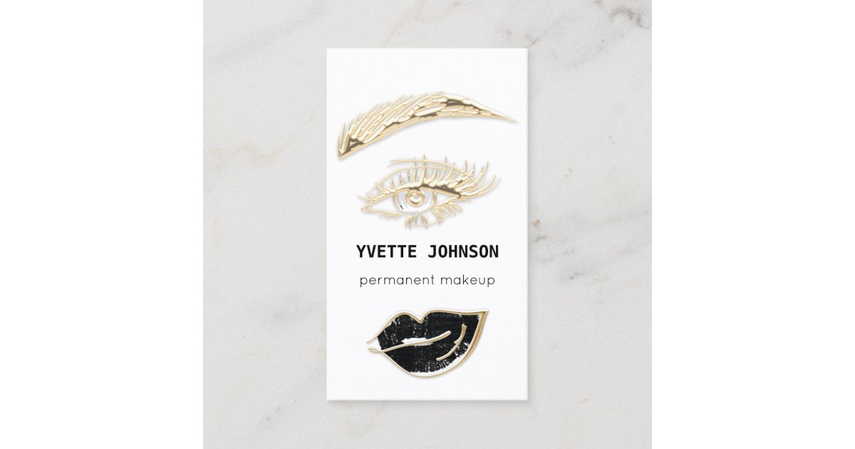 Professional Lashes Brows Makeup Logo QR Code Lips Business Card | Zazzle