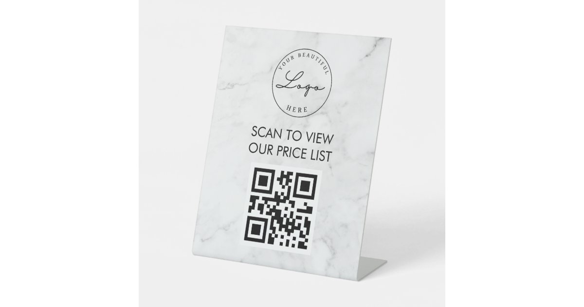 Professional Marble QR Code Sign | Zazzle