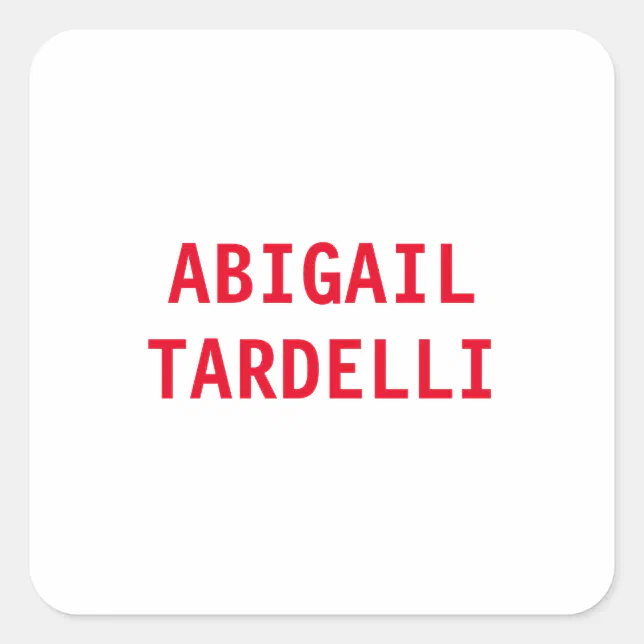 Professional minimalist modern custom plain name square sticker | Zazzle