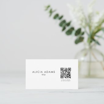 Professional Minimalist QR Code Business Card | Zazzle