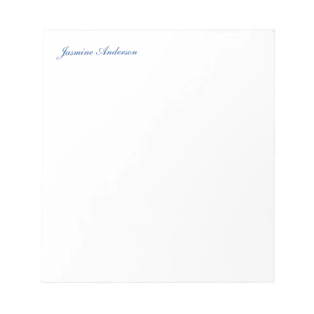 Professional Modern Minimalist Blue White Notepad | Zazzle