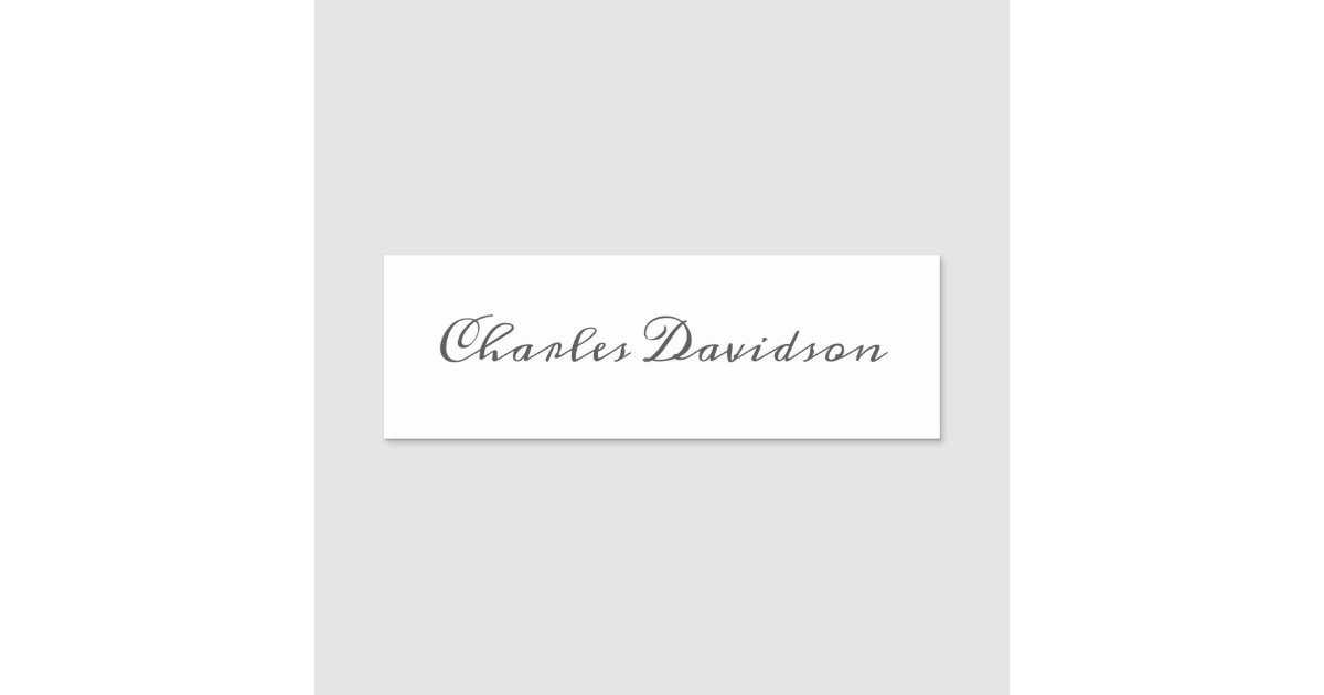 Professional Modern Minimalist Plain Calligraphy Name Tag | Zazzle