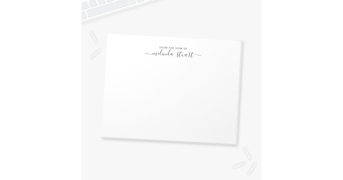 Professional Modern Script Notepad | Zazzle