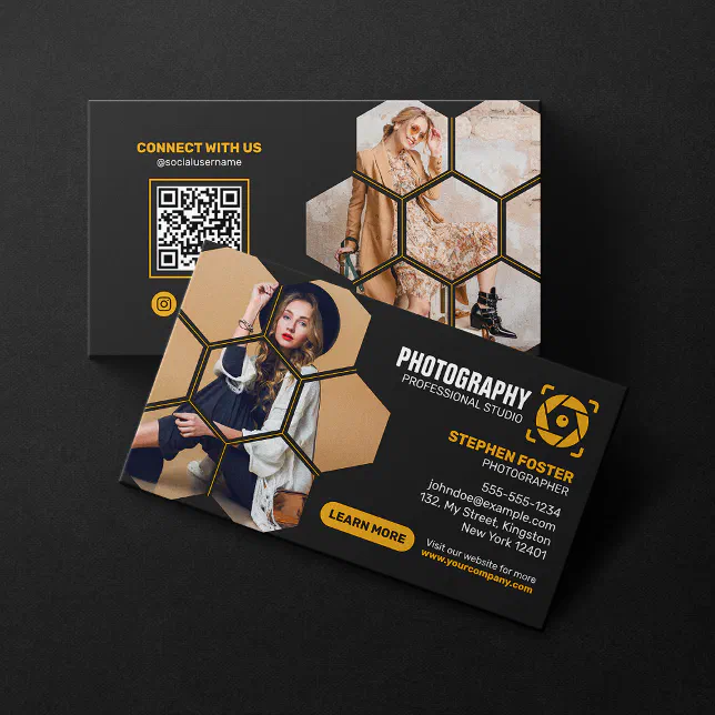 Professional Photographer QR Code Photography Business Card | Zazzle