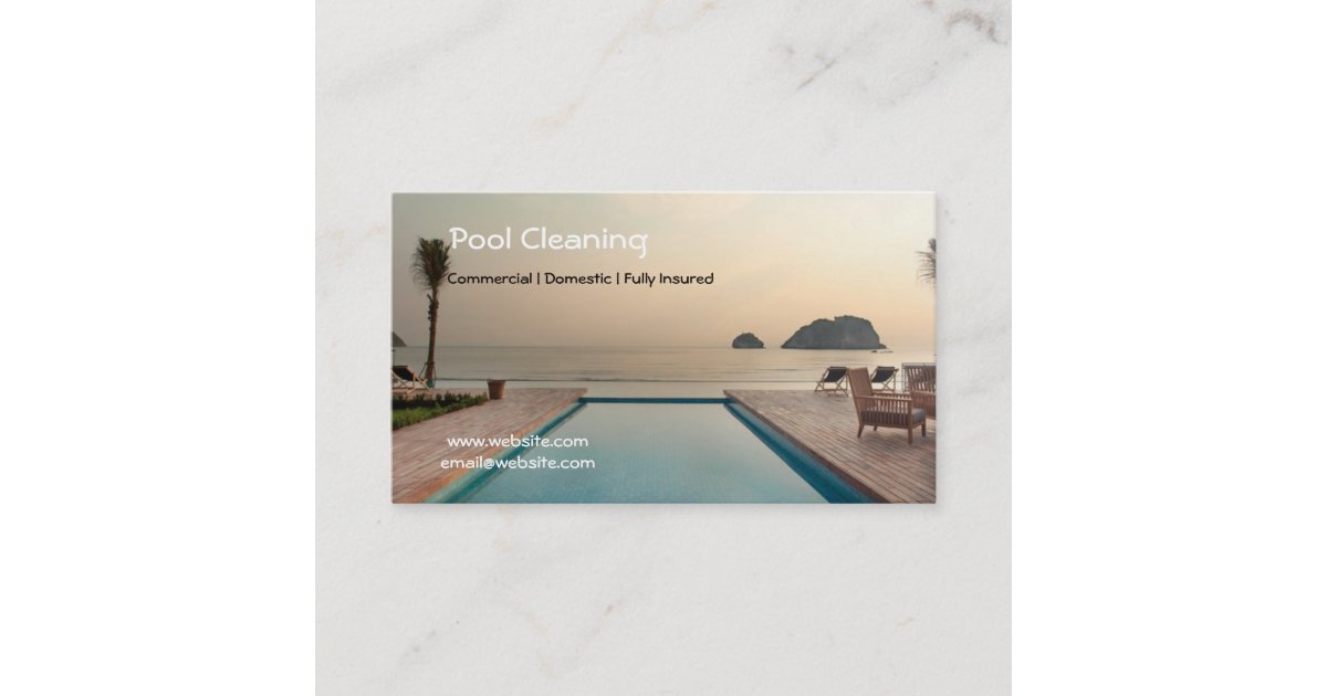 Professional pool cleaning business card | Zazzle