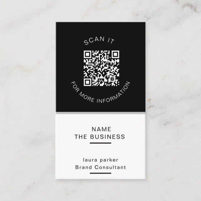 Professional QR Code Minimal Scannable Promotion Business Card | Zazzle