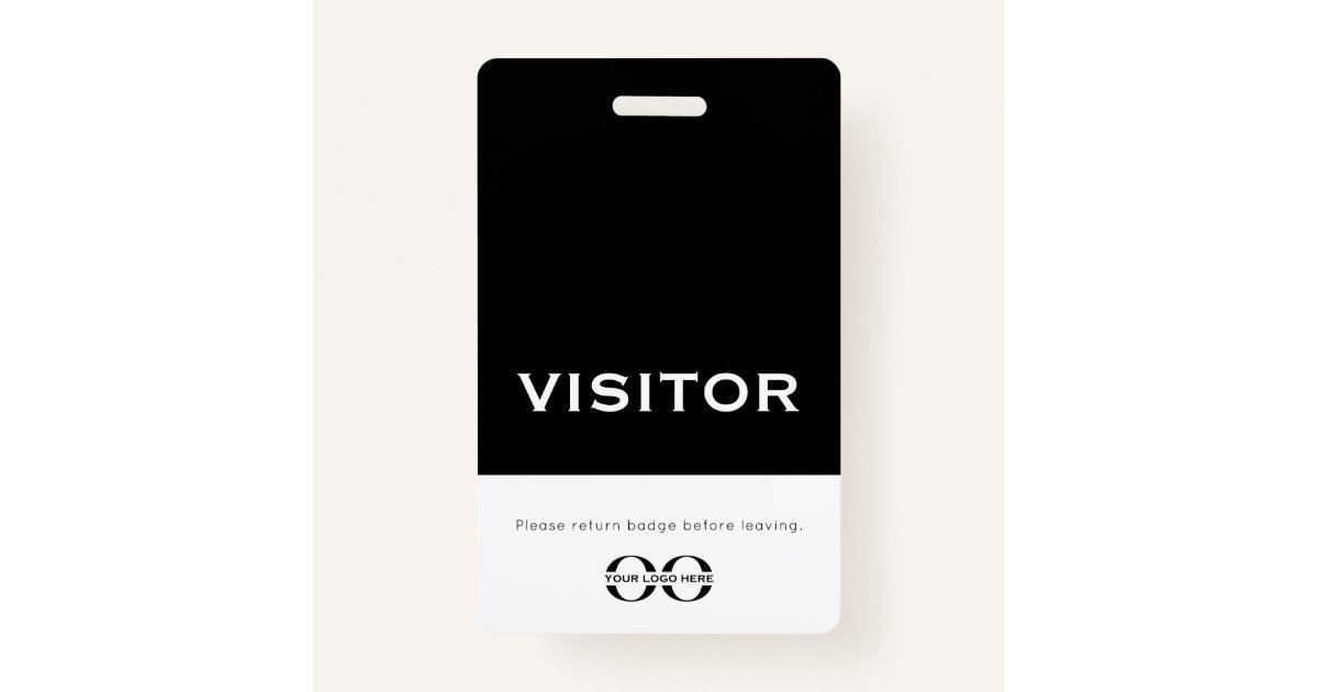 Professional Visitor Badge Logo ID Badge | Zazzle
