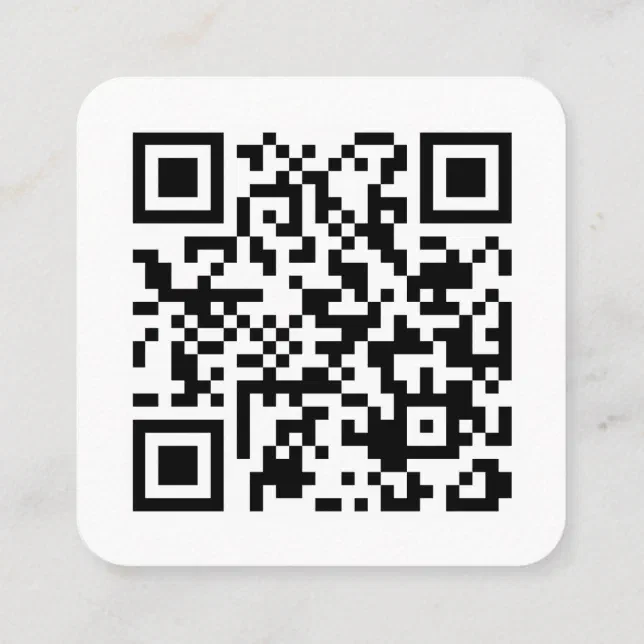 Professional White Generic Company Logo QR Code Square Business Card ...