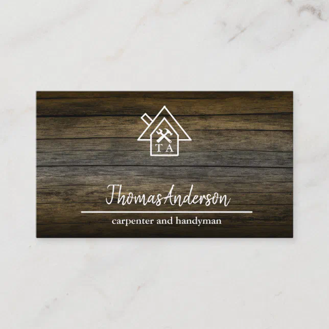 Professional Wood Construction Handyman Carpenter Business Card | Zazzle