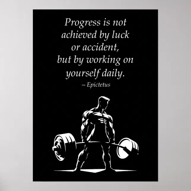 Progress Daily - Motivational Gym, Workout Fitness Poster | Zazzle