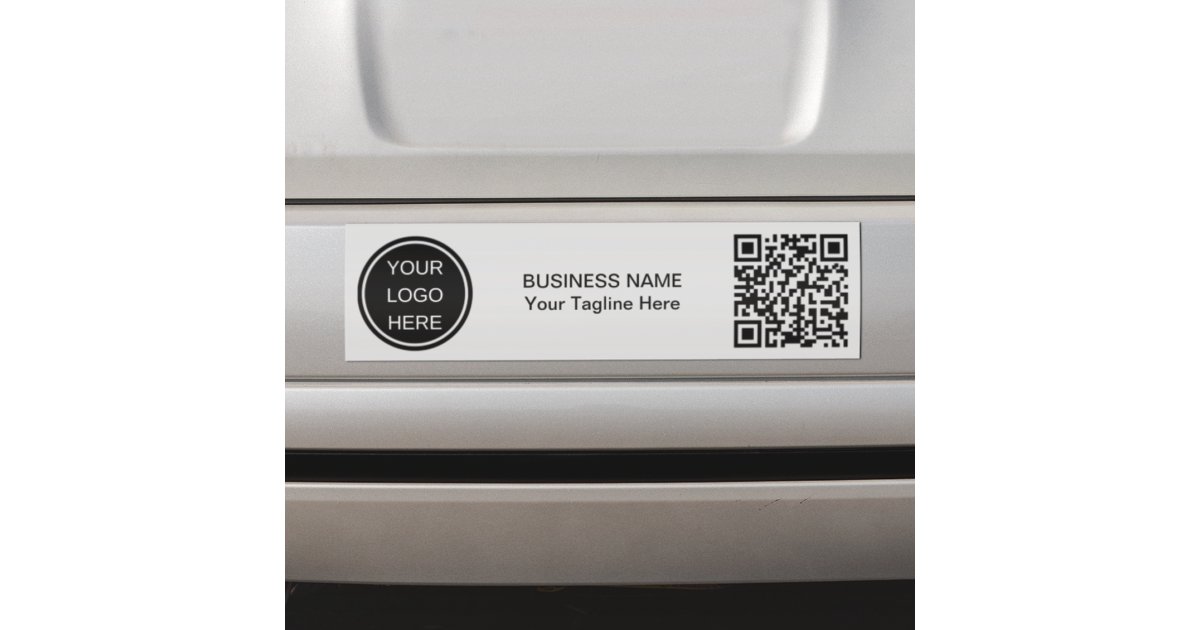 Promotional Business Logo & QR Code Branding Grey Bumper Sticker | Zazzle