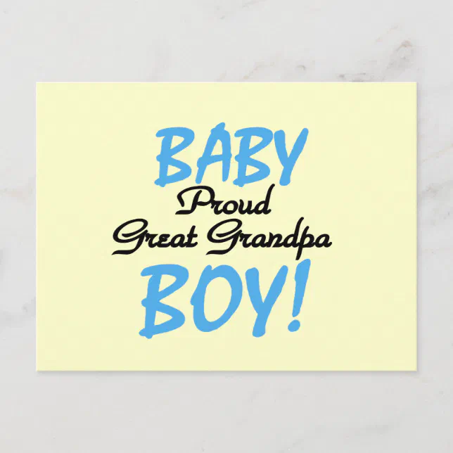 Proud Great Grandpa of Boy Tshirts and Gifts Postcard | Zazzle