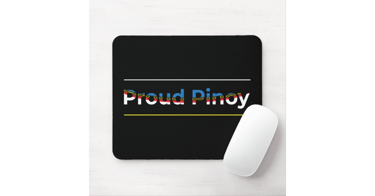 Proud Pinoy - Filipino Flag Word Art Lettering Mouse Mat | Zazzle