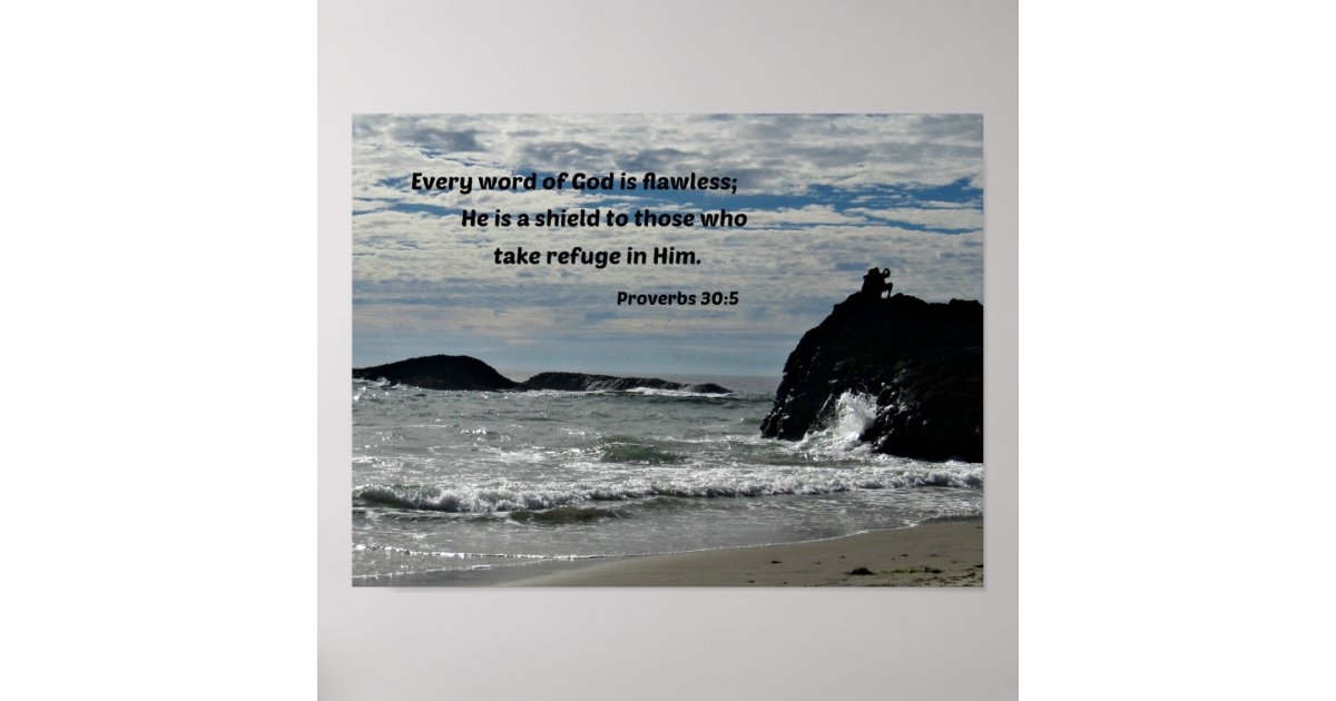 Proverbs 30:5 Every word of God is flawless... Poster | Zazzle