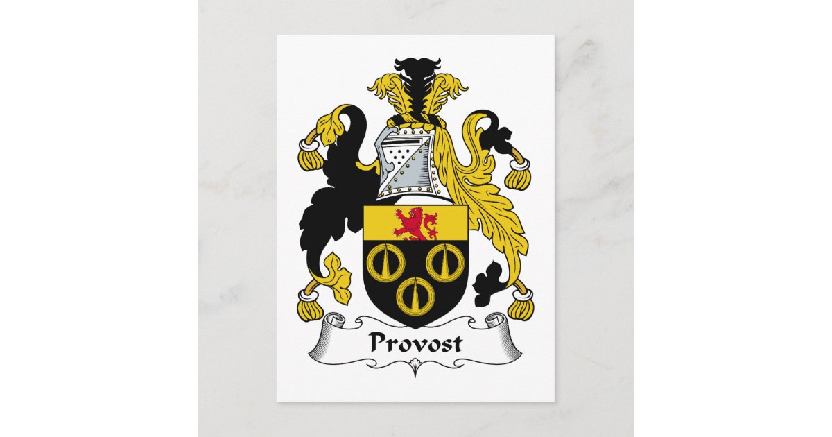 Provost Family Crest Postcard | Zazzle