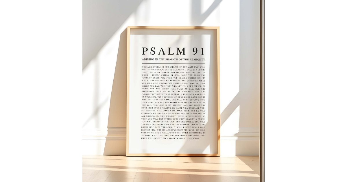 Psalm 91 NKJV Bible Verse Poster | Zazzle