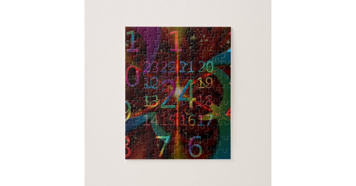 Psychadelic numbers pattern, mesmerising design jigsaw puzzle | Zazzle