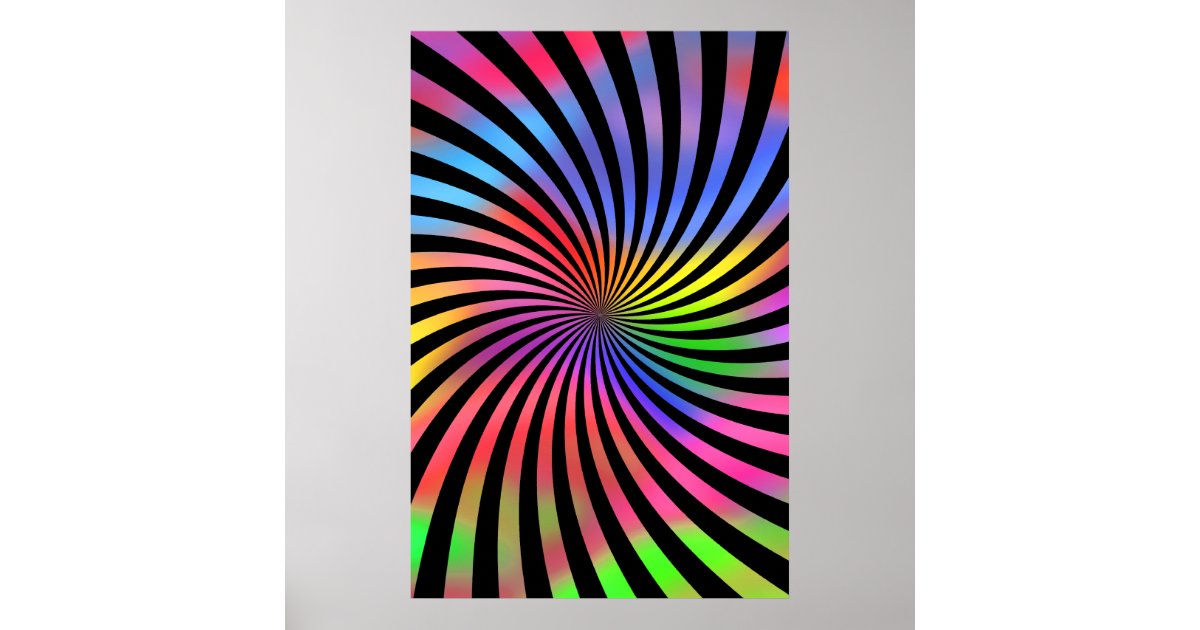 Psychedelic Poster: Multi-Colour Spiral Poster | Zazzle