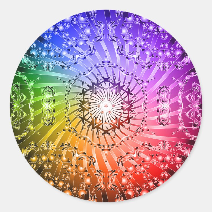 Psychedelic Spiral: Vector Art: Classic Round Sticker | Zazzle