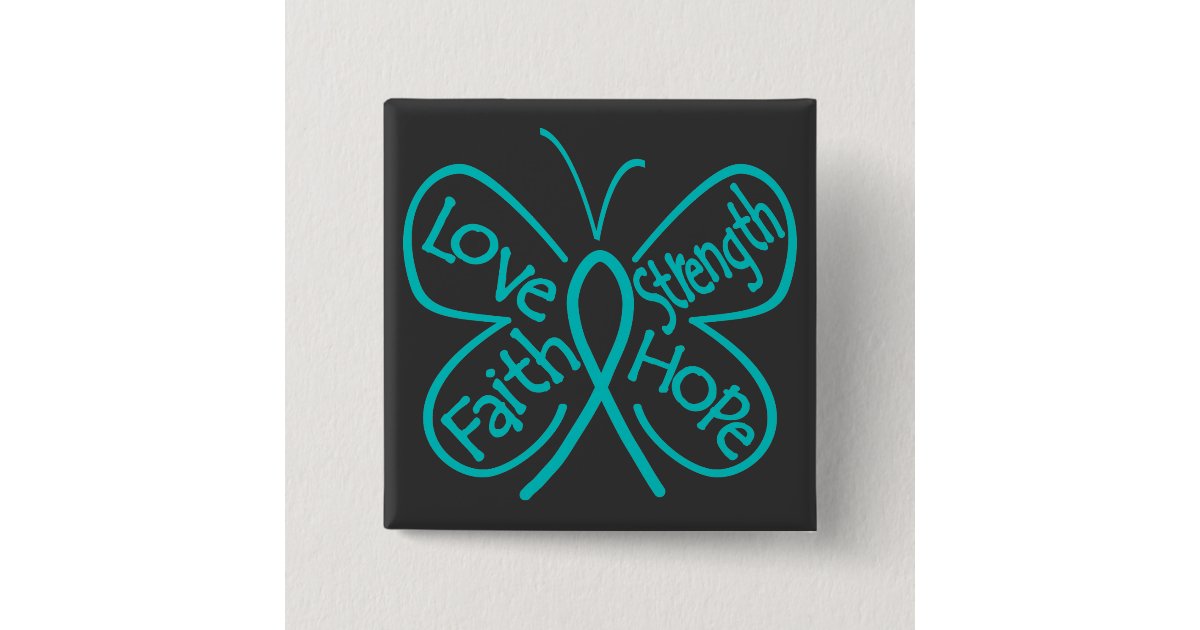 PTSD Butterfly Inspiring Words 15 Cm Square Badge | Zazzle