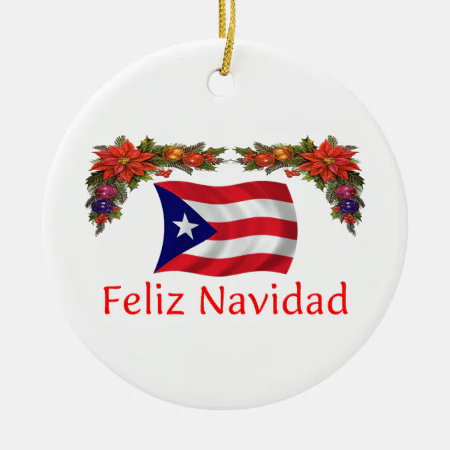 Puerto Rico Christmas Ceramic Tree Decoration | Zazzle