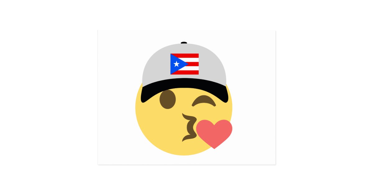 Puerto Rico Hat Kiss Emoji Postcard | Zazzle.co.uk