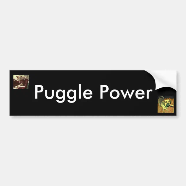 Puggle Power Bumper Sticker | Zazzle