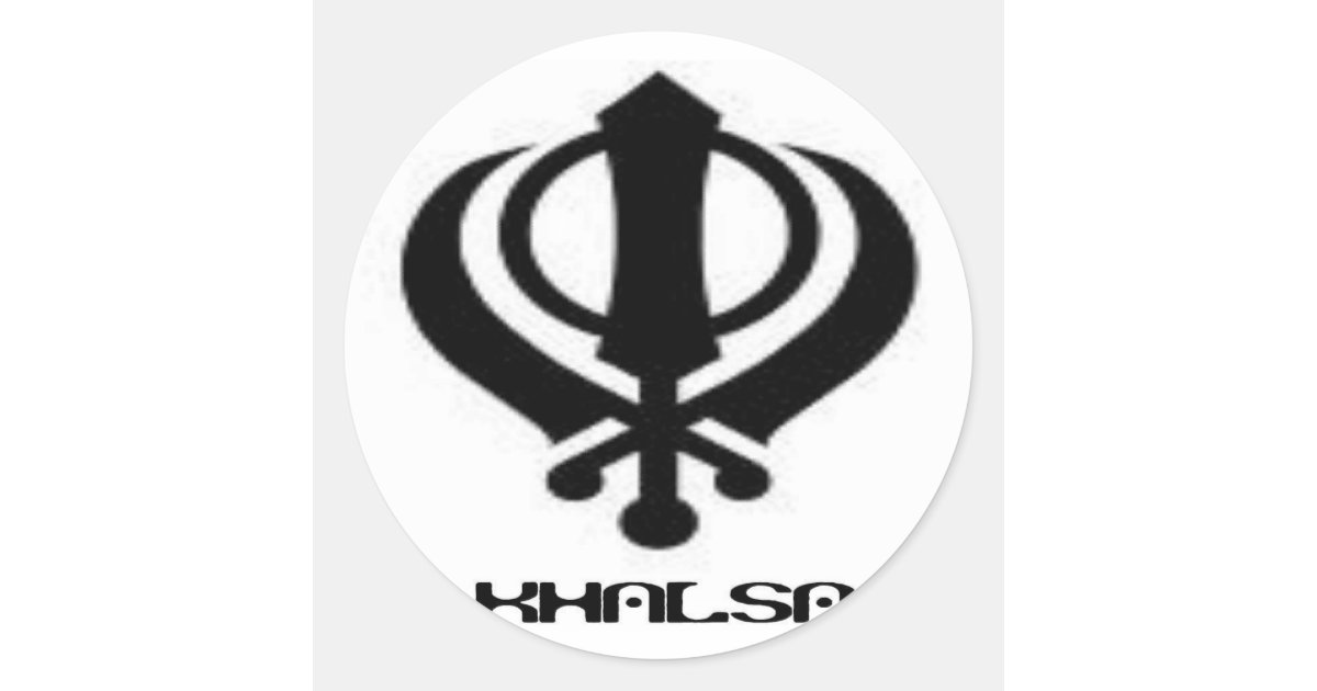 Punjabi Khanda Sikh Khalsa Design Merchandise Classic Round Sticker ...