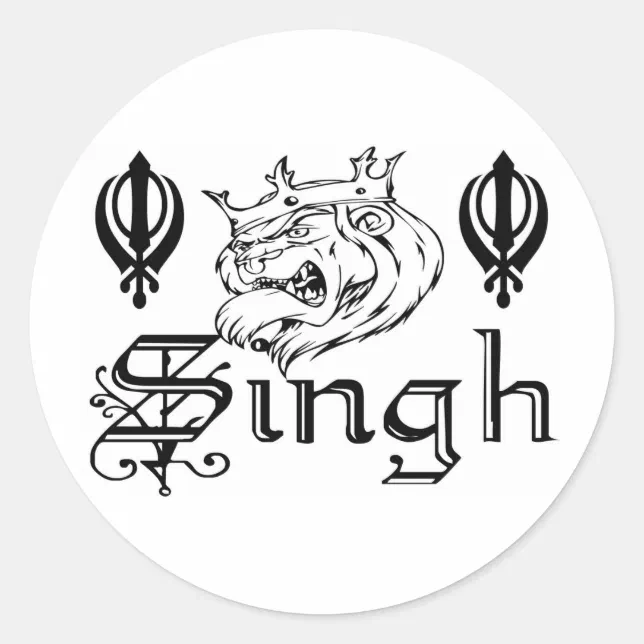 Punjabi Khanda Sikh Khalsa Merchandise Classic Round Sticker | Zazzle
