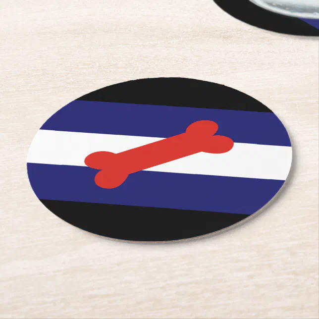 Puppy Play Pride Flag Round Paper Coaster | Zazzle