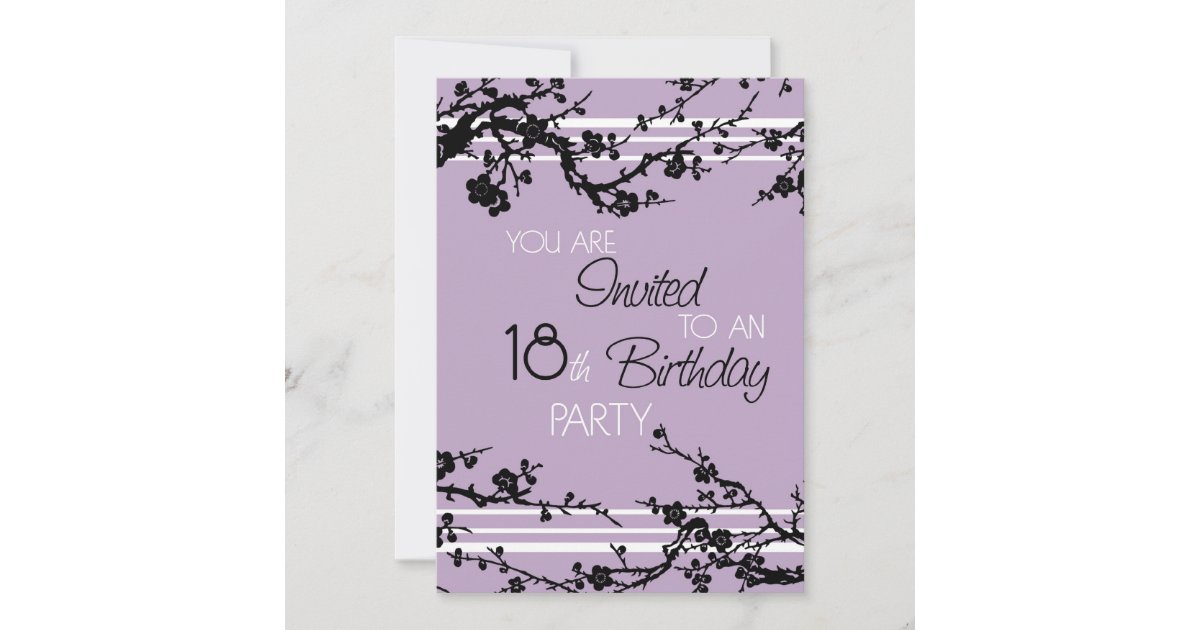 Purple 18th Birthday Party Invitation Card | Zazzle