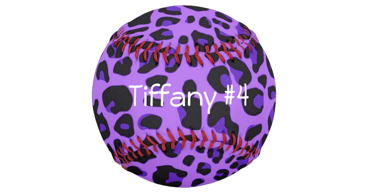 Purple and Black Cheetah Print Softball | Zazzle