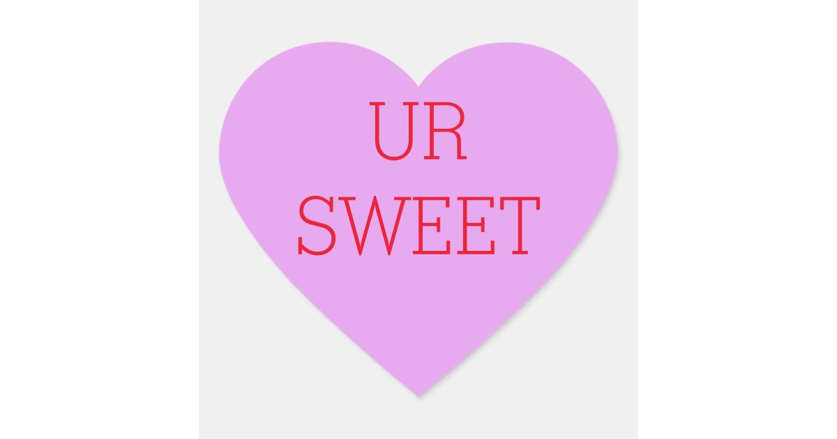 Purple Candy Conversation Heart Sticker your text | Zazzle
