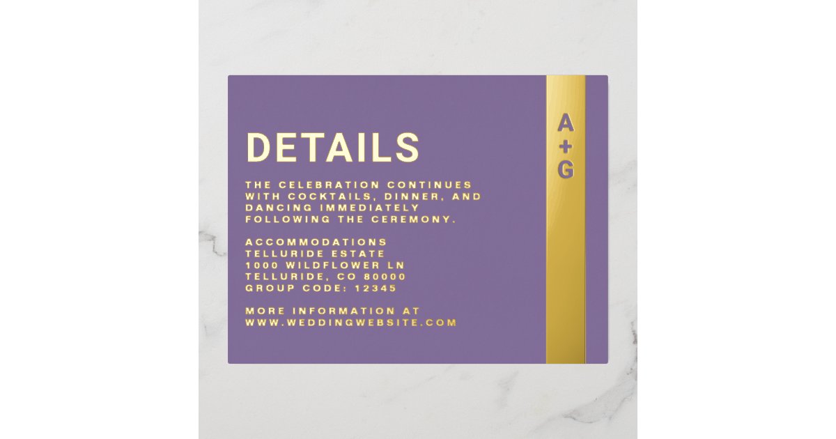 Purple Details Enclosure Card | Zazzle